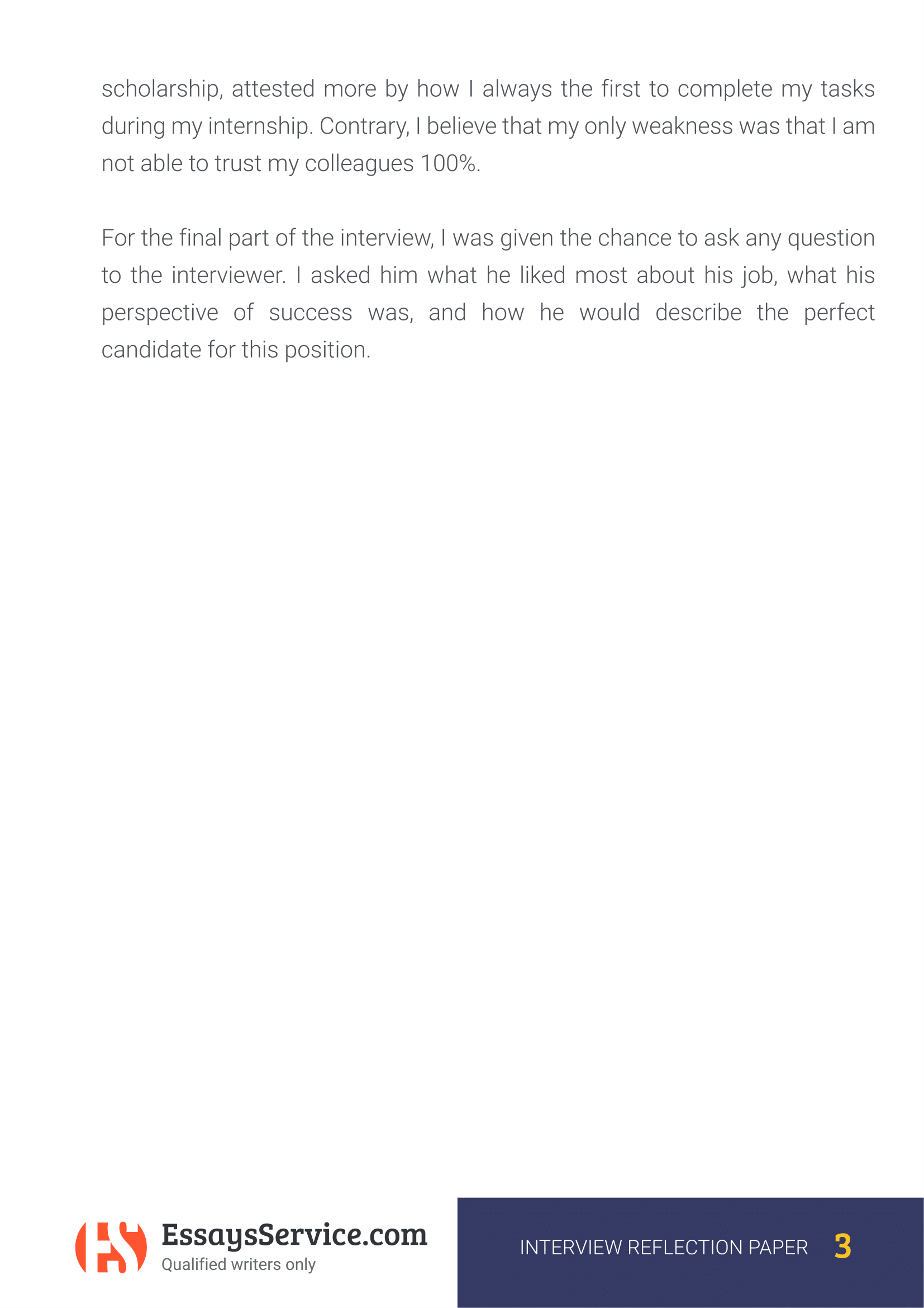 An Interview Reflection Paper Instructions How To Write It